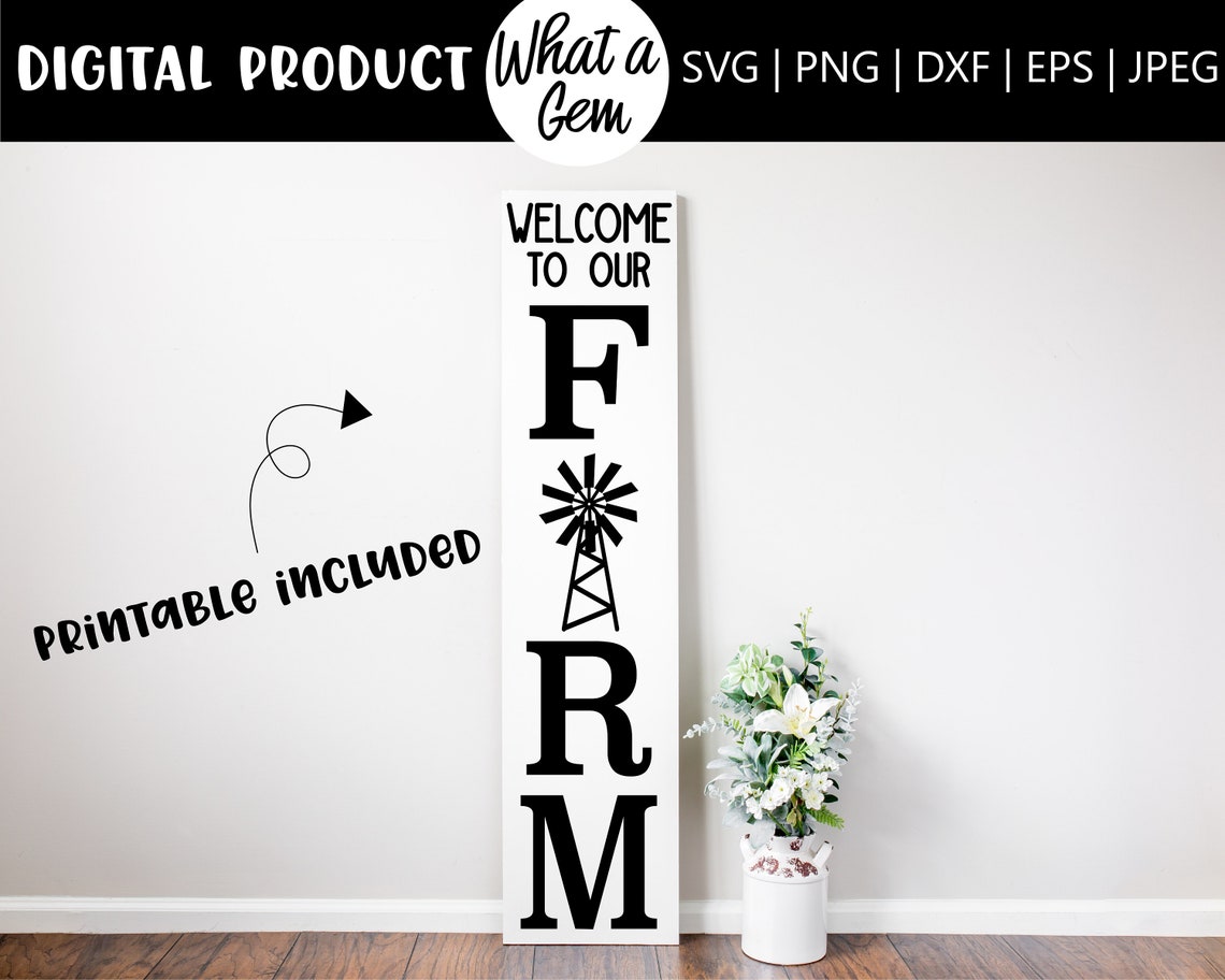 Welcome to our Farm Porch Sign SVG Farmhouse Porch Sign | Etsy