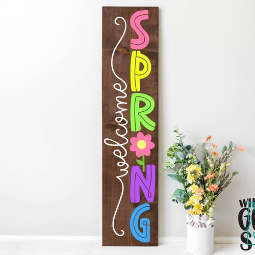 Welcome Spring Porch Sign - Etsy