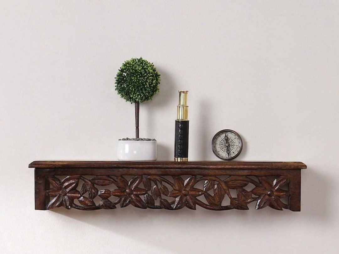 Antique Style Handmade Wood Carving Wall Shelf/handmade Wall Bracket ...