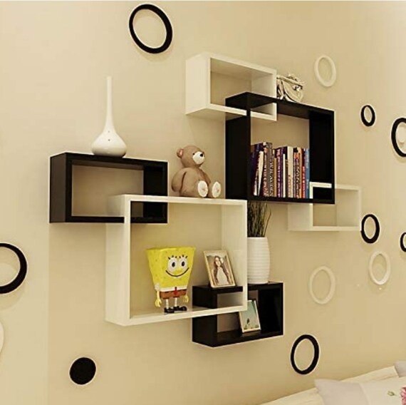 Modern Intersecting Wall Shelf/ Home Wall Decor Set of 6 | Etsy