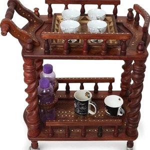 Service Trolley With Brass Handwork/ Food Serving Trolley/ - Etsy