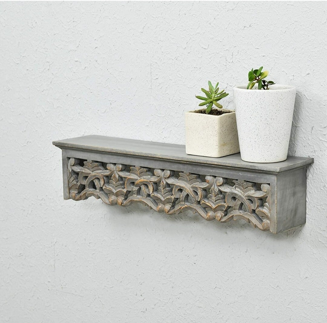 Handmade Wood Carving Wall Shelf/handmade Wall Bracket Wood/ Antique ...