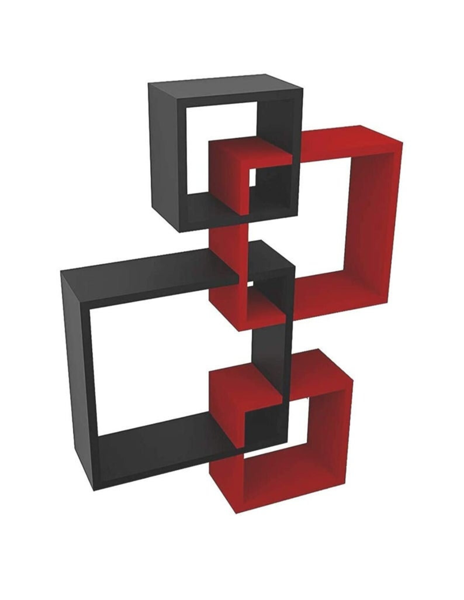 Modern Intersecting Wall Shelf/ Home Wall Decor Set of 4 Red - Etsy