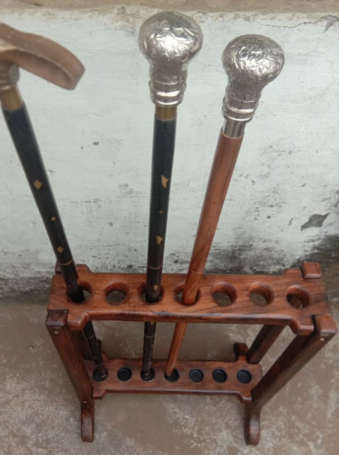 Handmade Walking Stick Stand/ Walking Cane Stand/ Walking Stick Holder ...