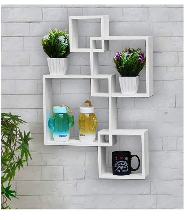 Modern Intersecting Wall Shelf/ Home Wall Decor Set of 4 in | Etsy