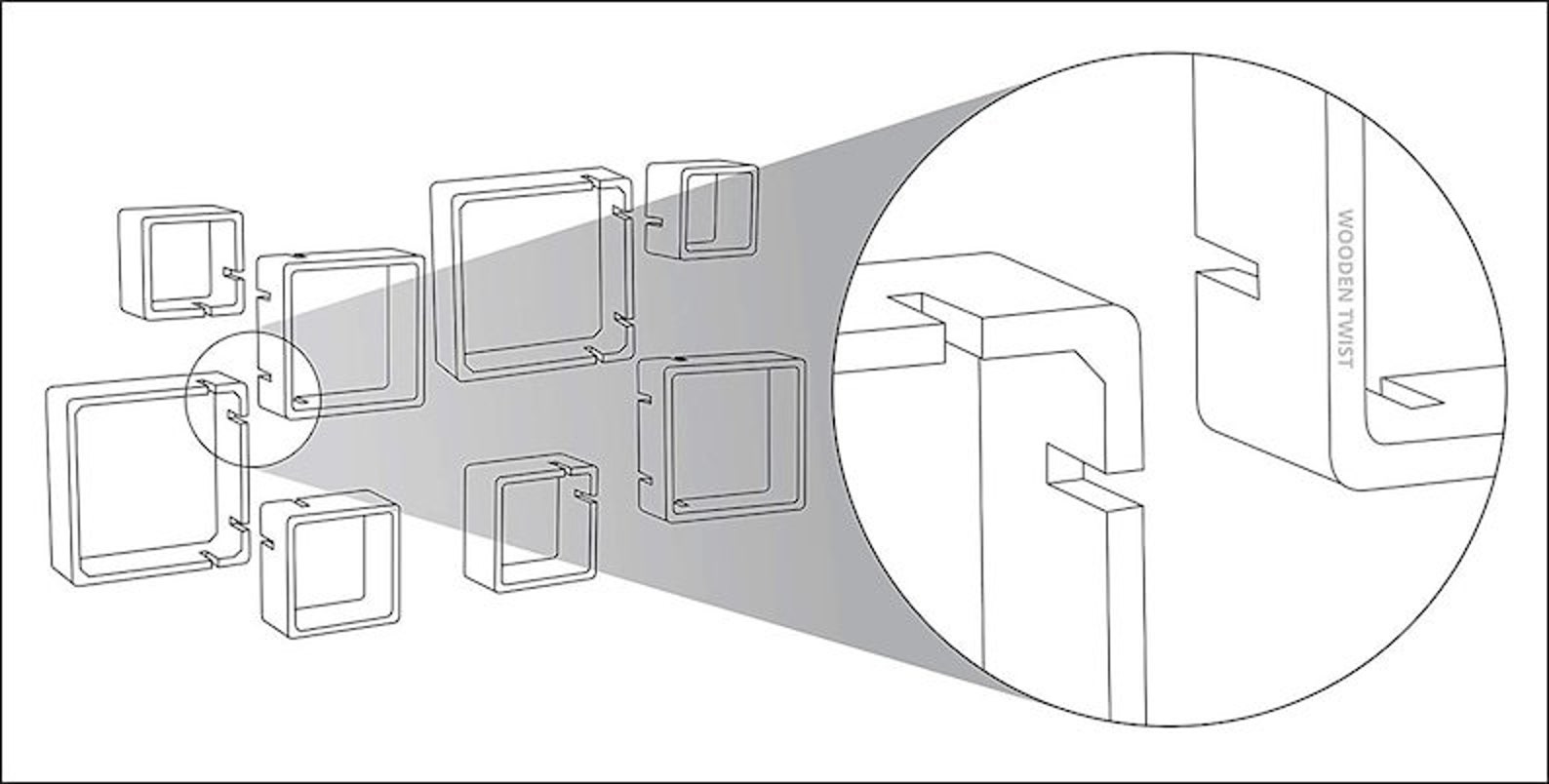 Modern Intersecting Wall Shelf/ Home Wall Decor Set of 8 Pink - Etsy