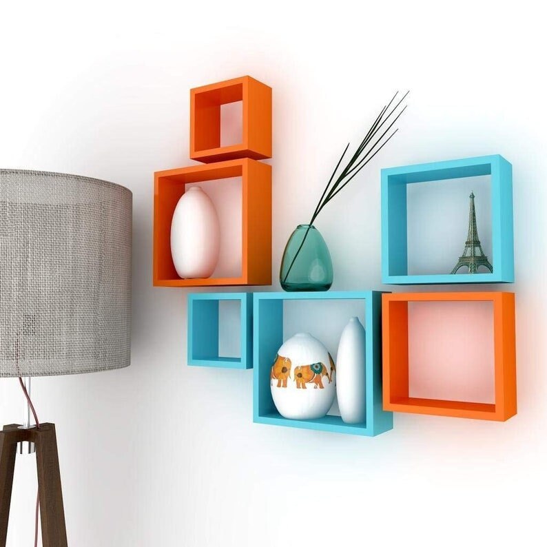 Wooden Square Walls Mounted Shelf Rack Decorative Wall Shelves - Etsy