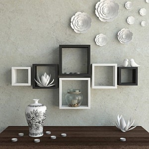 Wooden Square Walls Mounted Shelf Rack Decorative Wall Shelves - Etsy