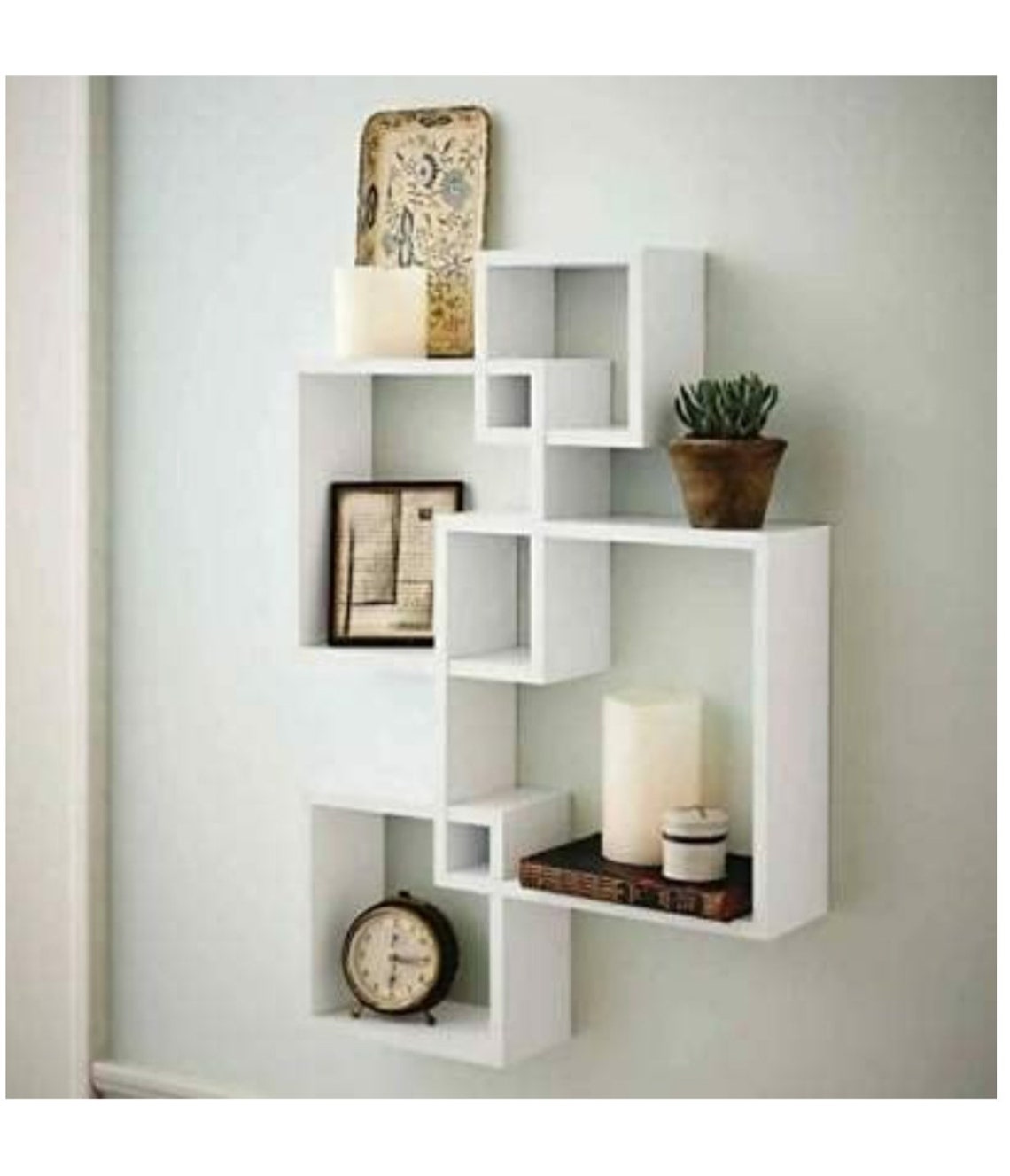 Modern Intersecting Wall Shelf/ Home Wall Decor Set of 4 in | Etsy