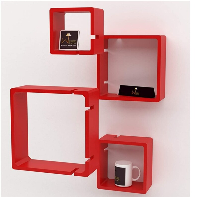 Modern Intersecting Wall Shelf/ Home Wall Decor Set of 4 in - Etsy