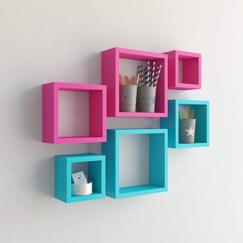 Wooden Square Walls Mounted Shelf Rack Decorative Wall Shelves - Etsy