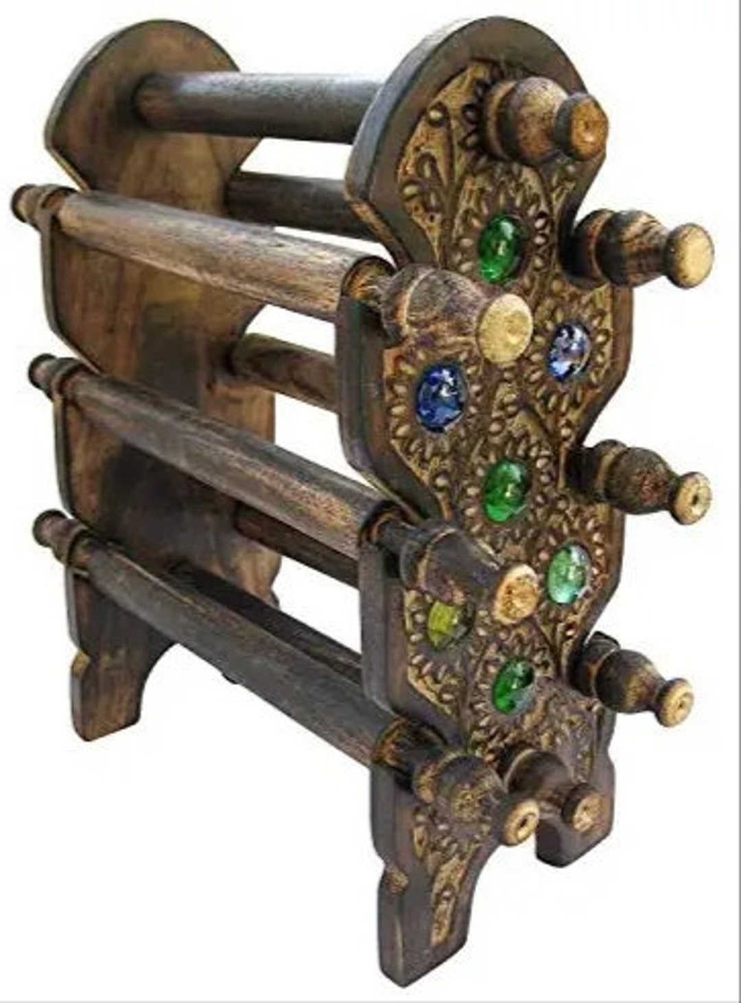 Handmade Wooden Bangles Stand With Carved Handwork 12/jewelry Stand ...