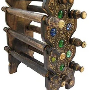Handmade Wooden Bangles Stand With Carved Handwork 12/jewelry Stand ...