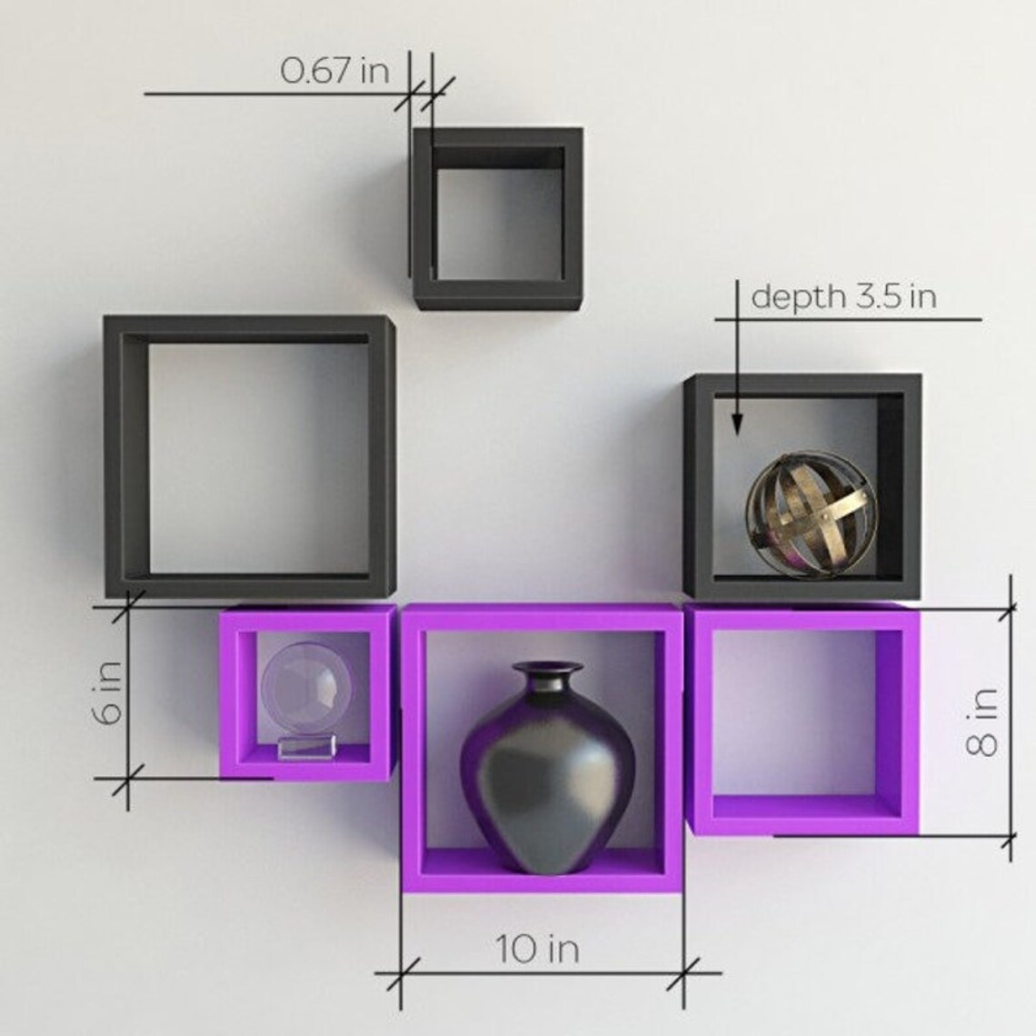 Wooden Square Walls Mounted Shelf Rack Decorative Wall Shelves - Etsy