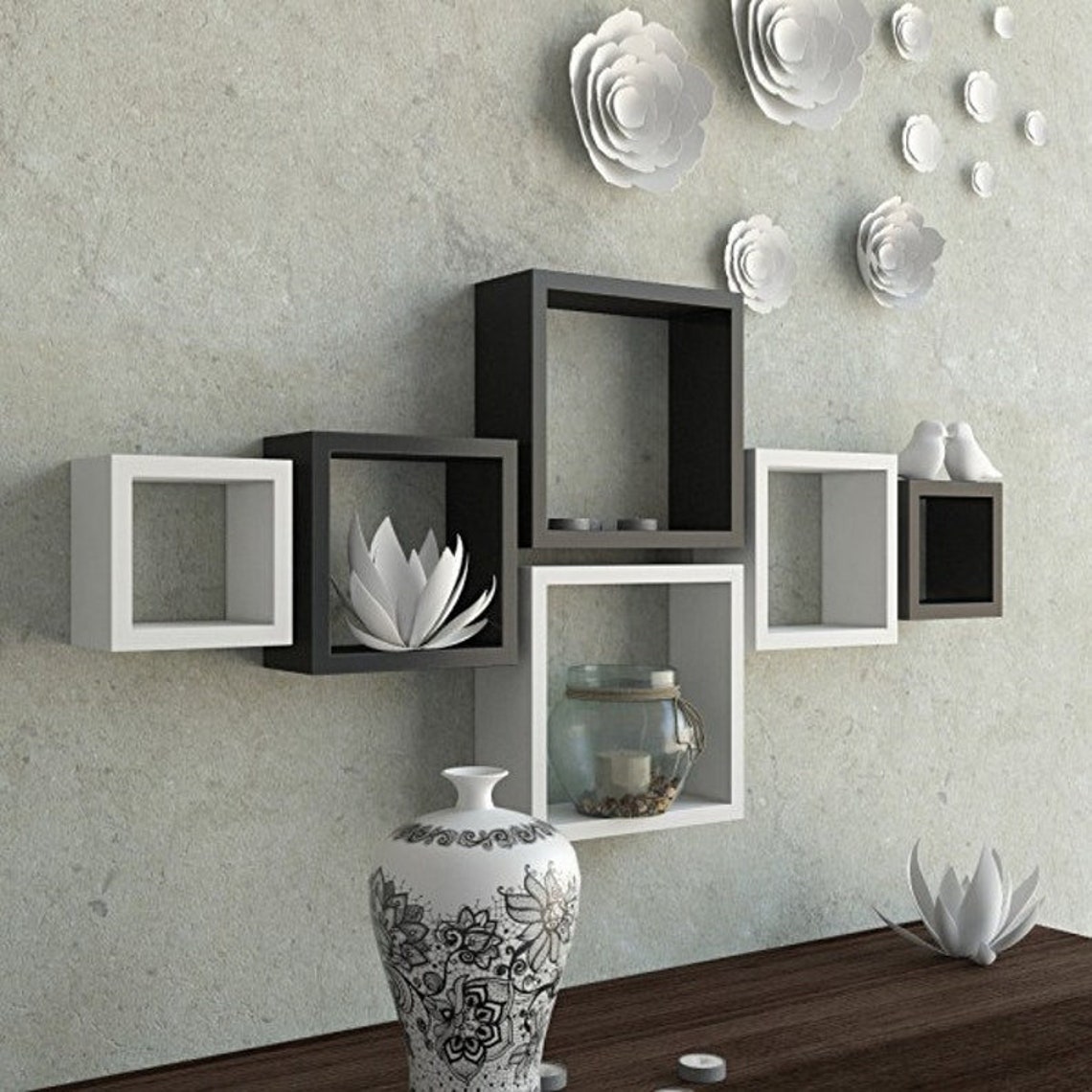 Wooden Square Walls Mounted Shelf Rack Decorative Wall Shelves - Etsy
