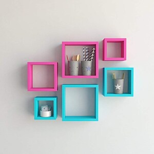 Wooden Square Walls Mounted Shelf Rack Decorative Wall Shelves for ...