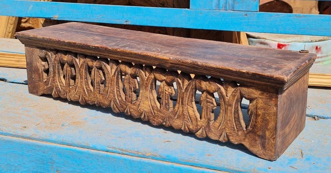 Handmade Wood Carving Wall Shelf/handmade Wall Bracket Wood/unique Hand ...