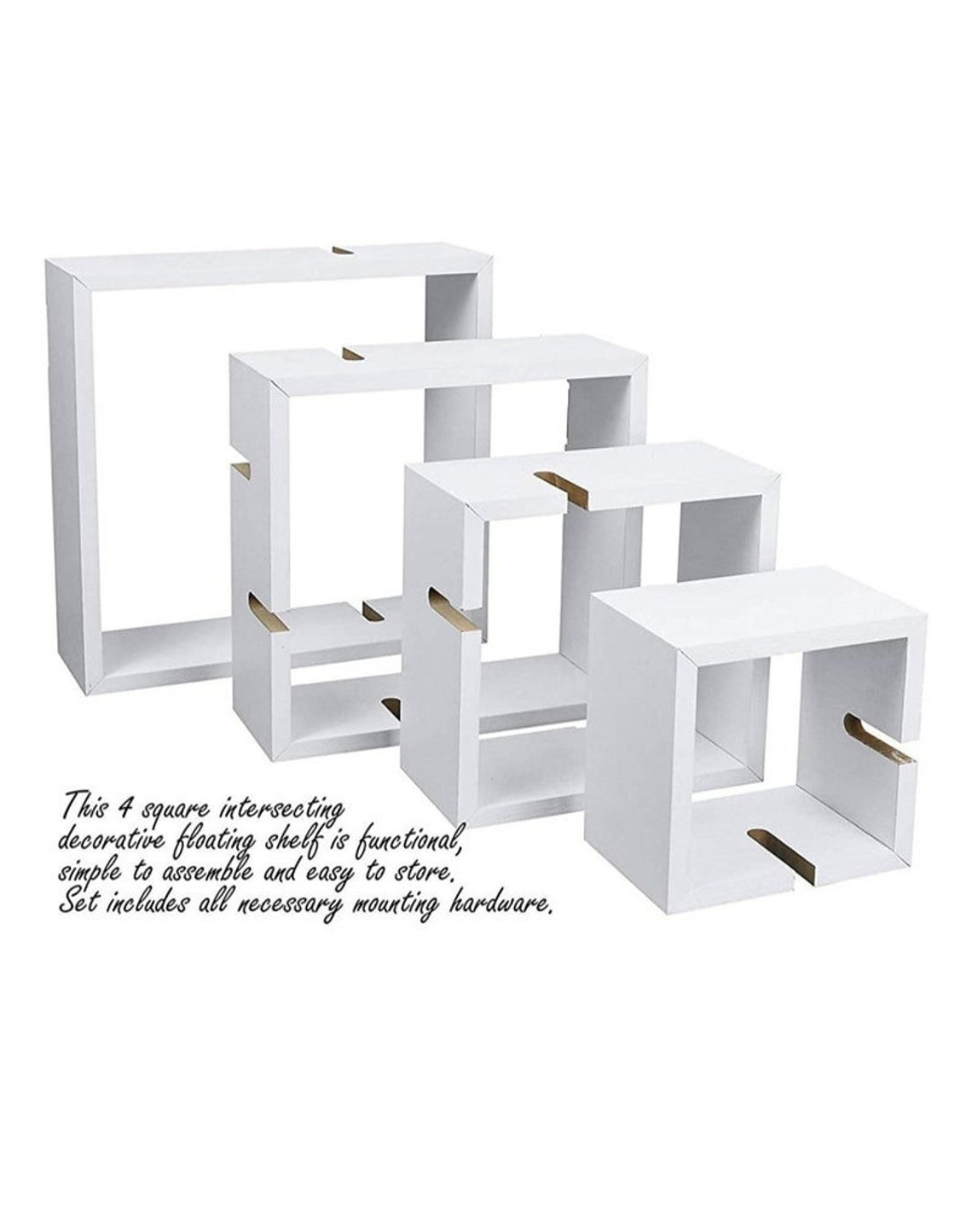 Modern Intersecting Wall Shelf/ Home Wall Decor Set of 4 in - Etsy