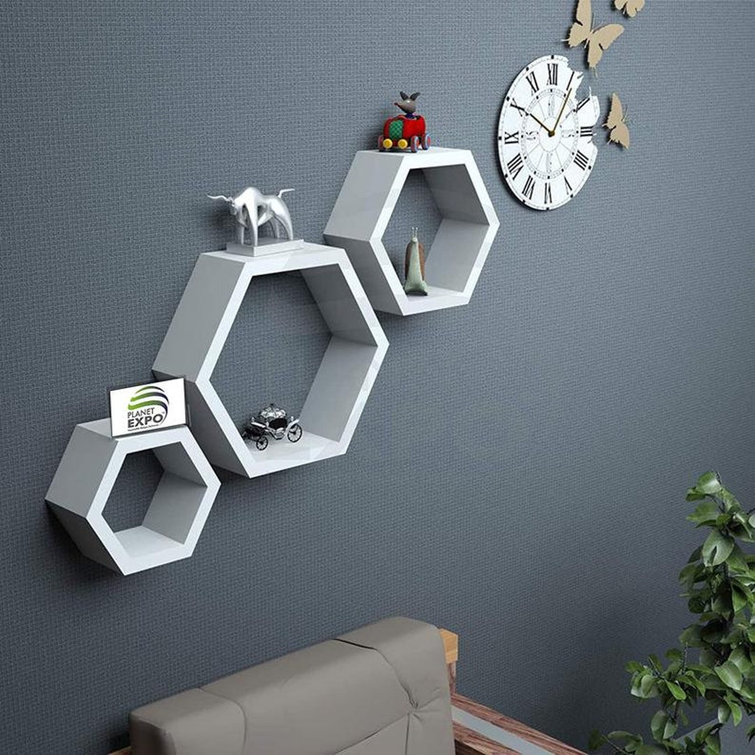 Hexagon Shelves Honeycomb Shelf Set of 3 Floating Hexagon - Etsy