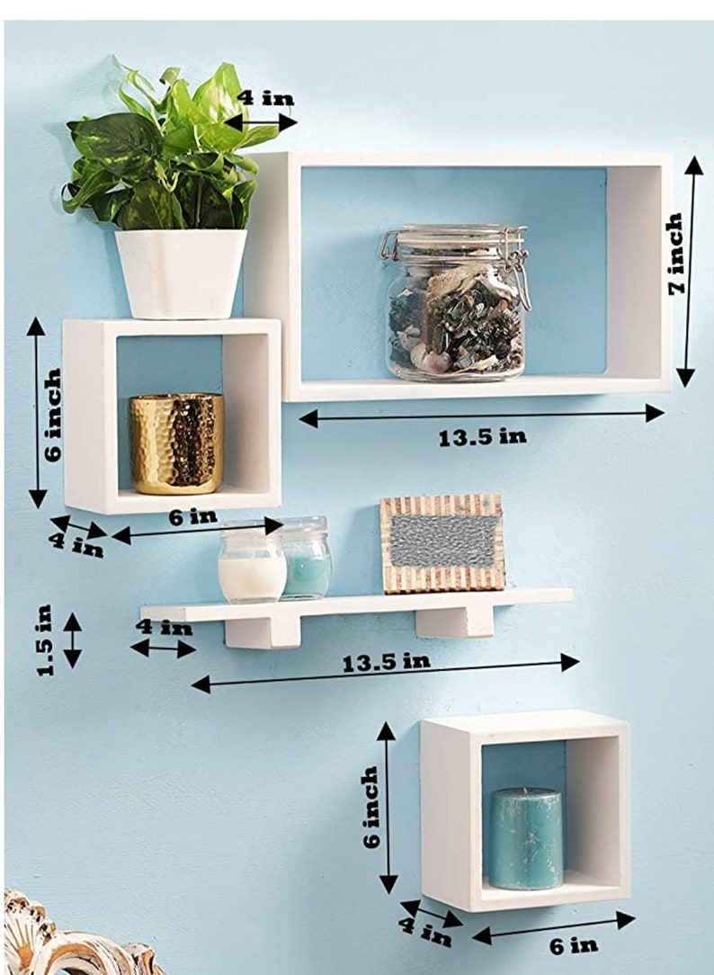 Wooden Wall Shelf set of 4 Display Storage Wall Shelves - Etsy