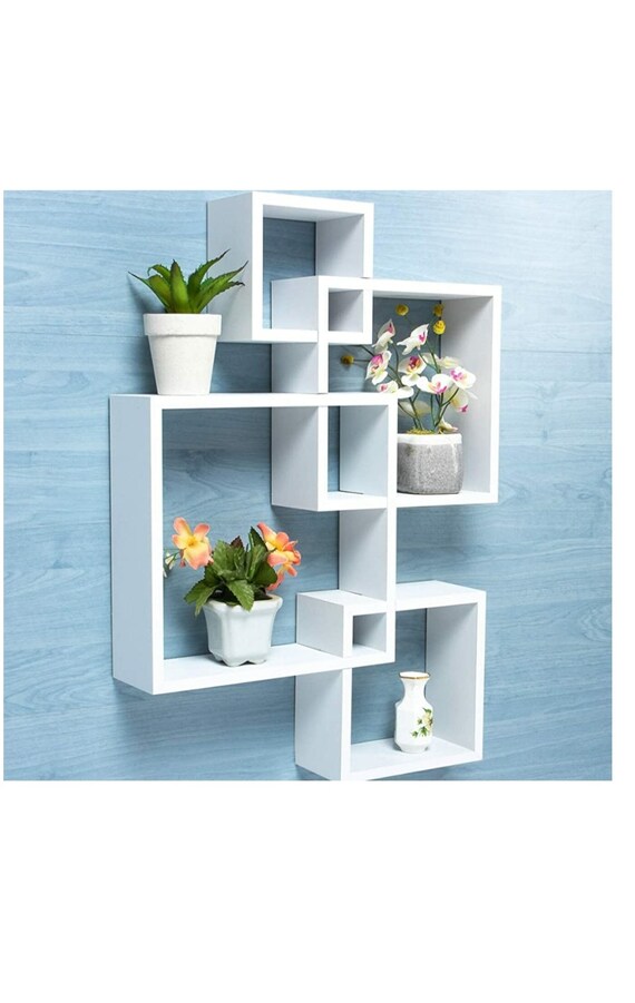 Modern Intersecting Wall Shelf/ Home Wall Decor Set of 4 in | Etsy