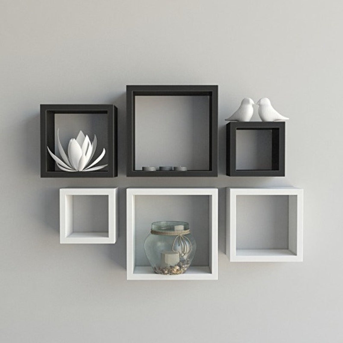 Wooden Square Walls Mounted Shelf Rack Decorative Wall Shelves - Etsy
