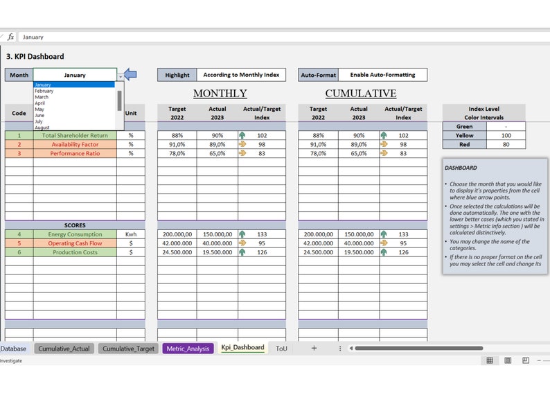 Energy Management KPI Dashboard Excel Template | Track & Analyze Energy ...