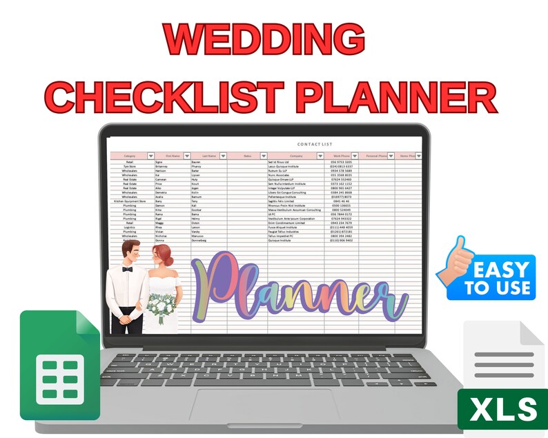 Marriage Planning List Excel Template | Easy-to-use Wedding Checklist ...
