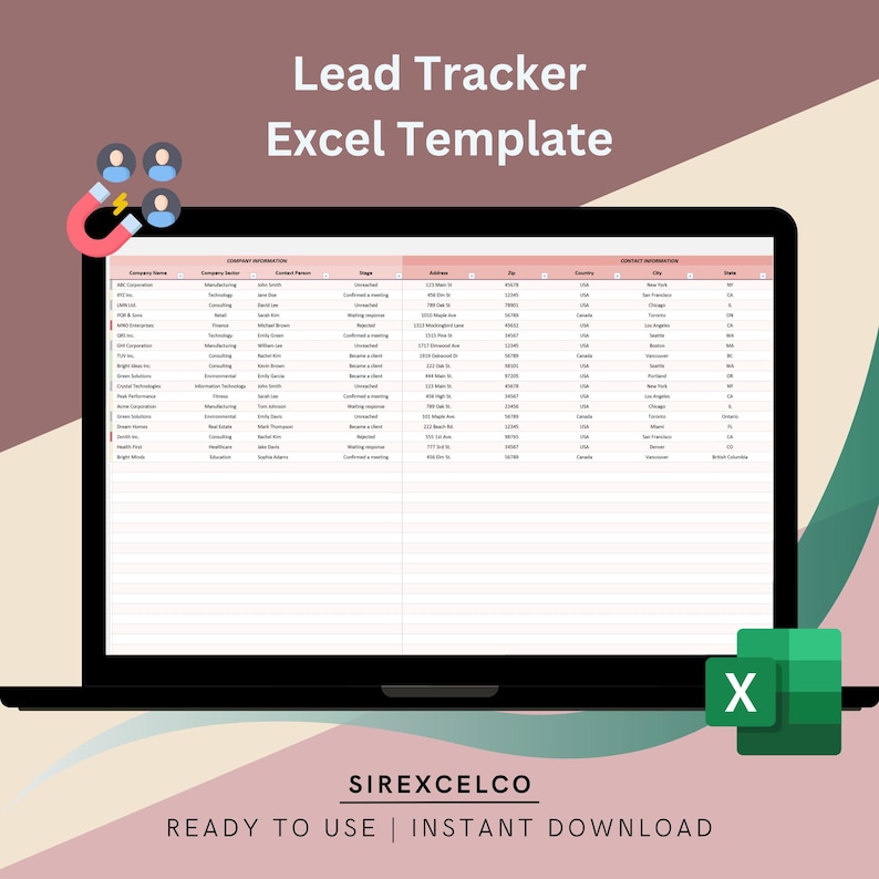 Lead Tracker Excel Template, Printable Customer Follow up Google Sheet ...