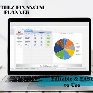 Yearly Financial Planner Excel Template | Dynamic Income & Expense ...