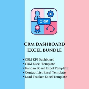 CRM Excel Template Bundle, CRM Dashboard Template, Kanban Board ...