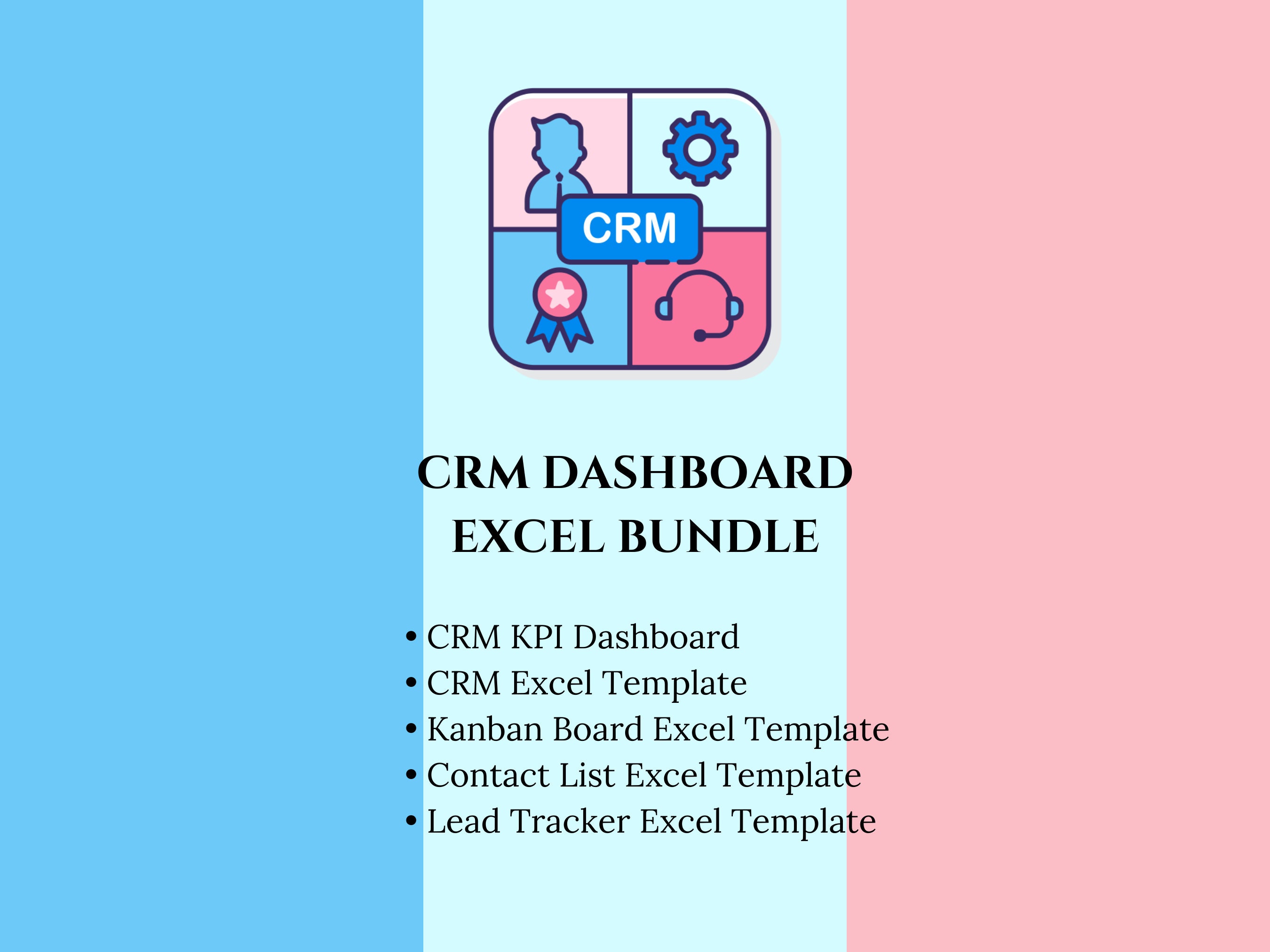CRM Excel Template Bundle, CRM Dashboard Template, Kanban Board ...
