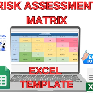 Risk Assessment Matrix Template, Matrix Digital Excel Templates, Risk ...