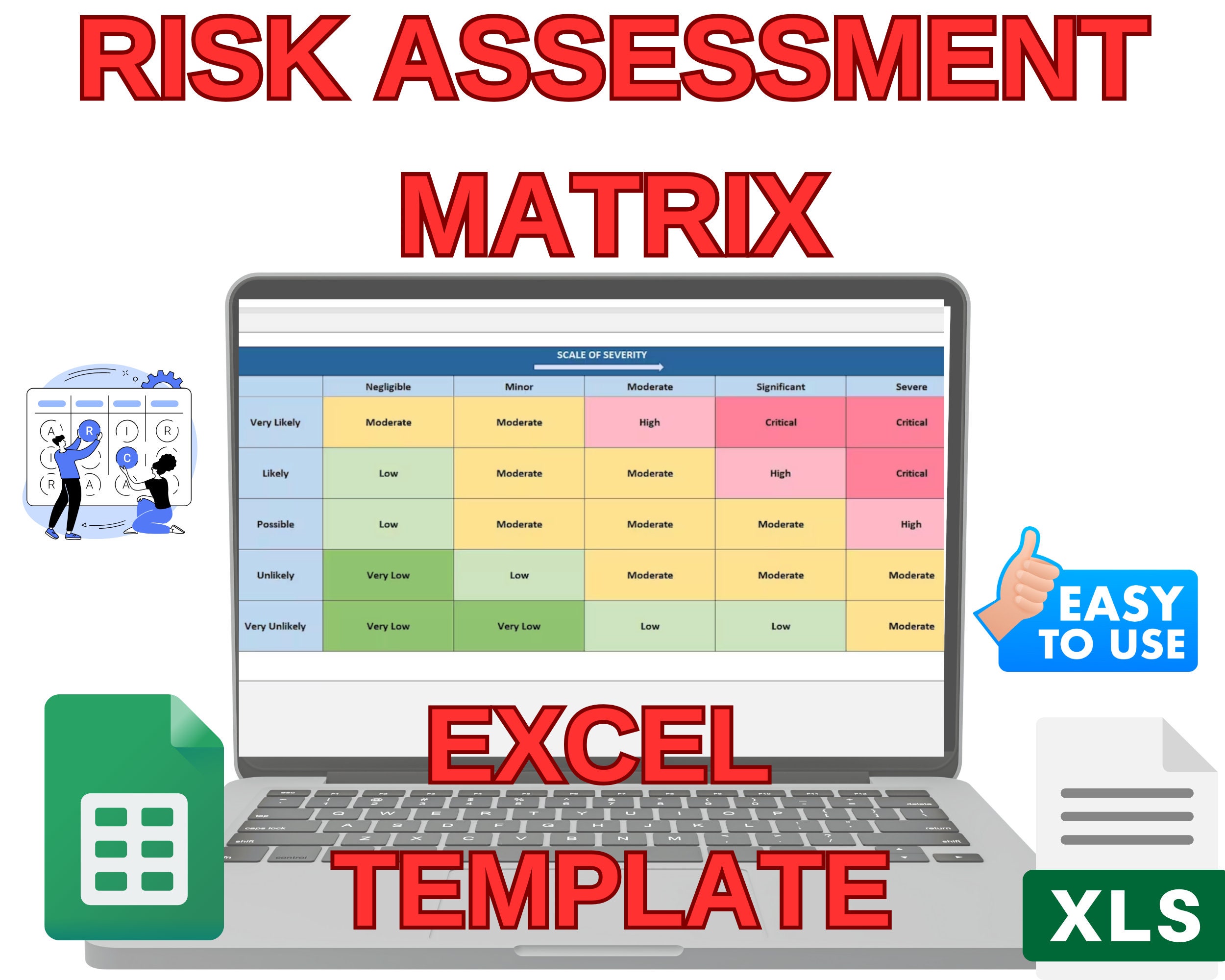 Risk Assessment Matrix Template, Matrix Digital Excel Templates, Risk ...