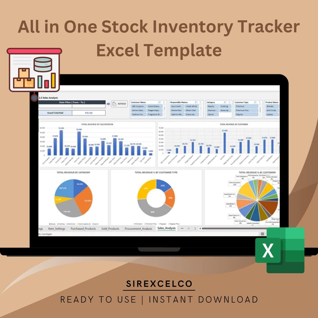 Comprehensive All in One Stock Inventory Tracker Excel Template ...