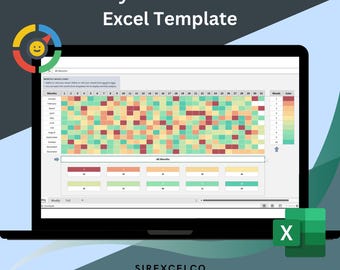 Monthly Mood Tracker Excel Template | Colorful Emotion Tracking ...