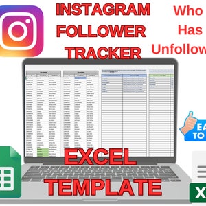 Instagram Follower Tracker Excel Template, Check Your Followers, Who is ...