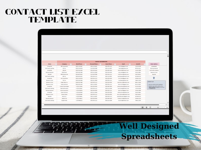 Contact List Tracker Excel Template | Easily Save and Organize Your ...