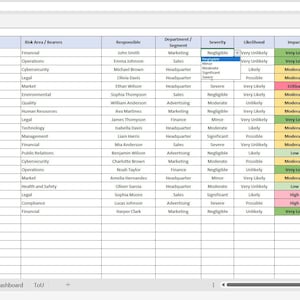 Risk Assessment Matrix Template, Matrix Digital Excel Templates, Risk ...