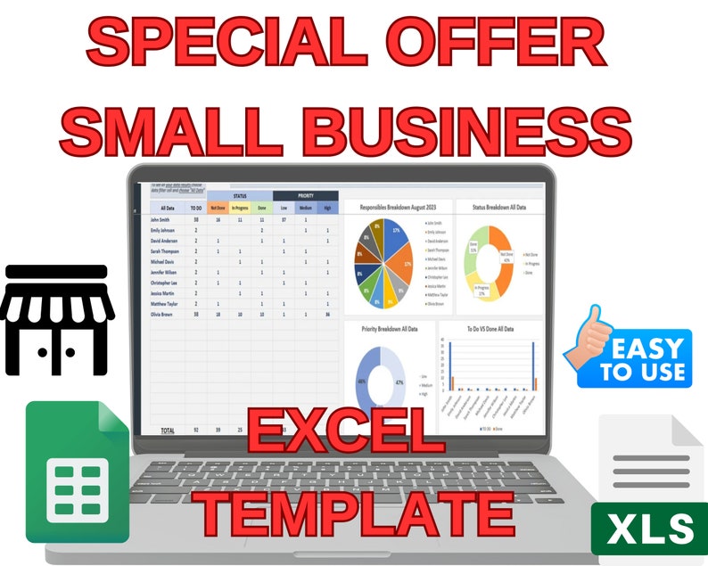 Special Offer Small Business Excel Templates, Etsy Business Planner ...