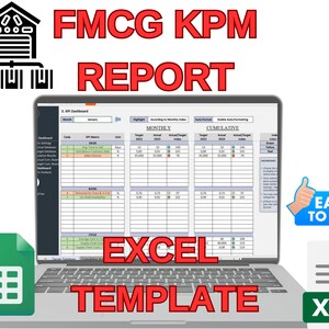 FMCG KPI Report Excel Template | Dynamic Monthly & Cumulative Metrics ...