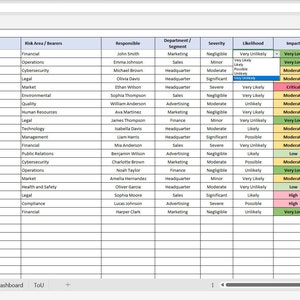Risk Assessment Matrix Template, Matrix Digital Excel Templates, Risk ...
