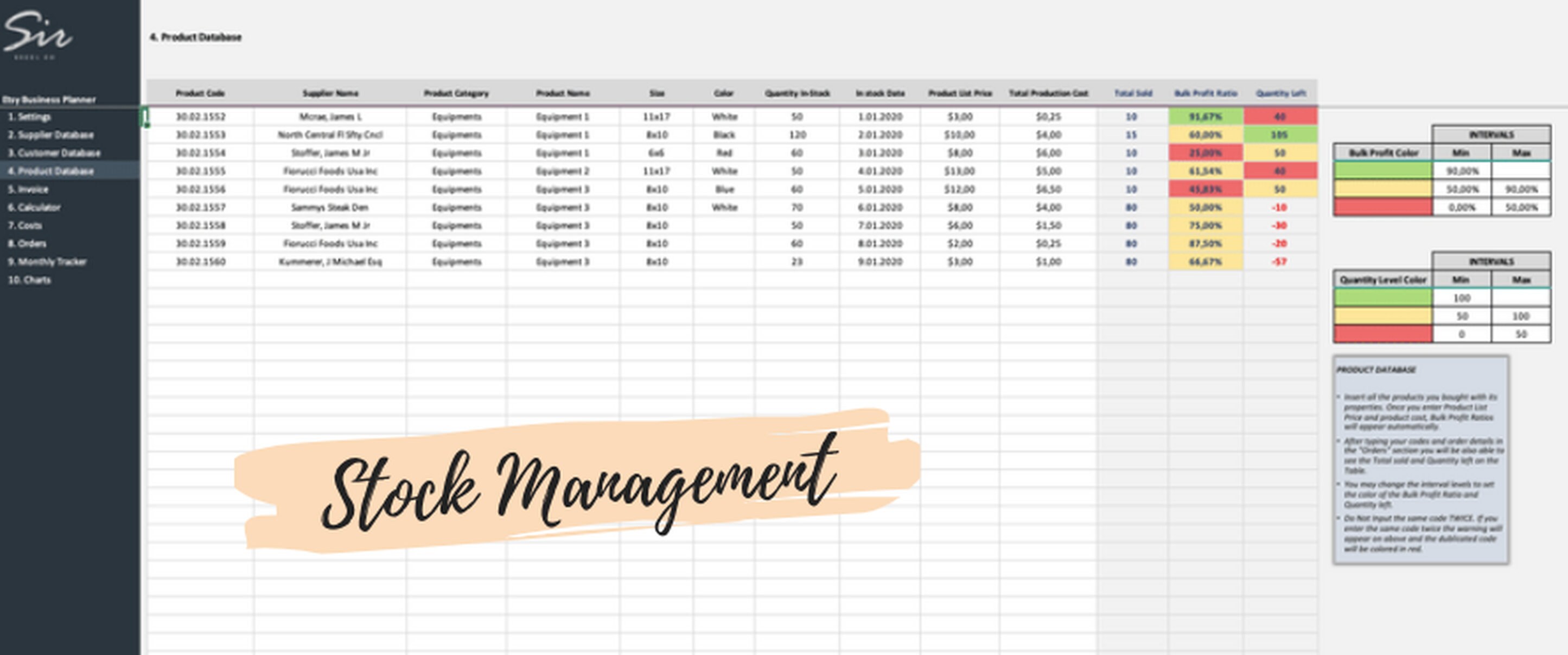 Etsy Business Planner Excel Template | Comprehensive Shop Planner ...