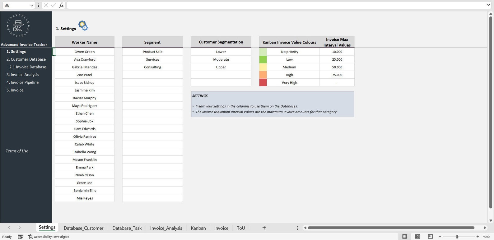Advanced Invoice Tracker Excel Template,invoice Tracking Spreadsheet ...