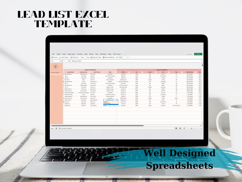 Lead Tracker Excel Template, Printable Customer Follow up Google Sheet ...