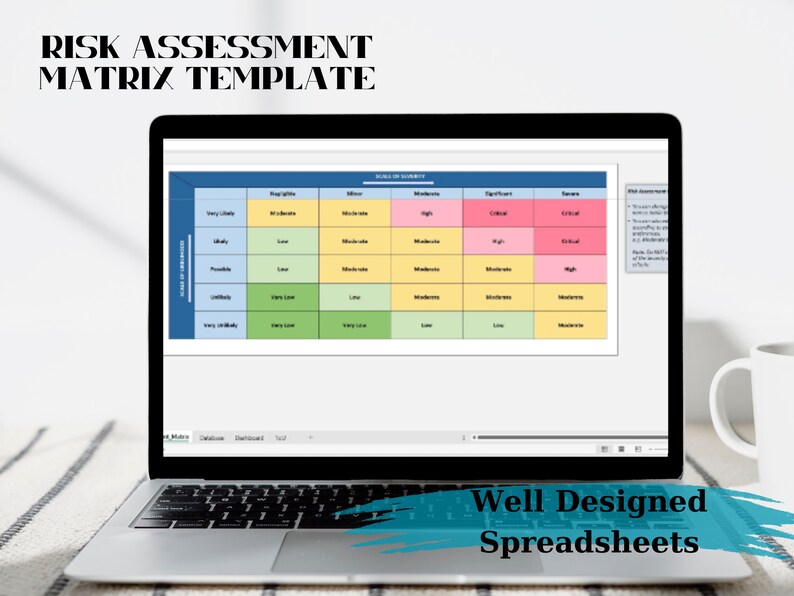 Risk Assessment Matrix Template, Matrix Digital Excel Templates, Risk ...