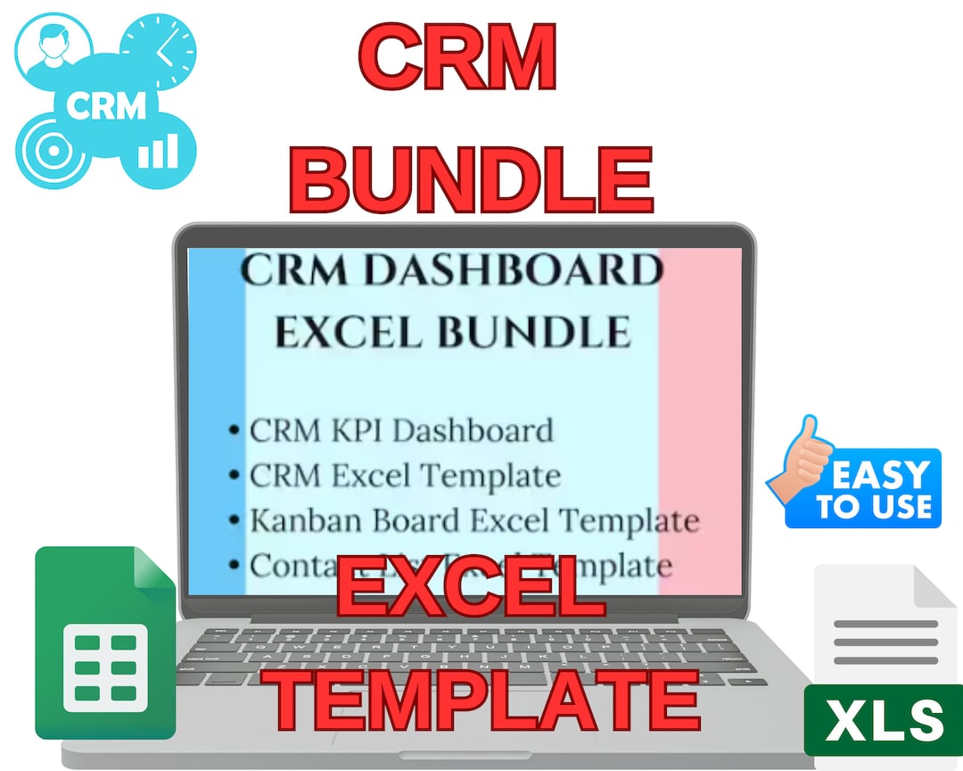 CRM Excel Template Bundle, CRM Dashboard Template, Kanban Board ...
