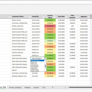 Advanced Invoice Tracker Excel Template,invoice Tracking Spreadsheet ...