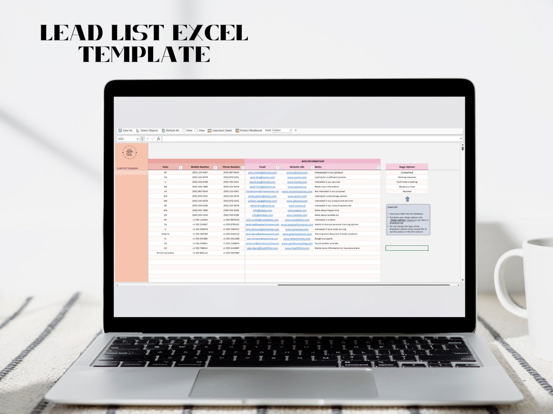 Lead Tracker Excel Template, Printable Customer Follow up Google Sheet ...