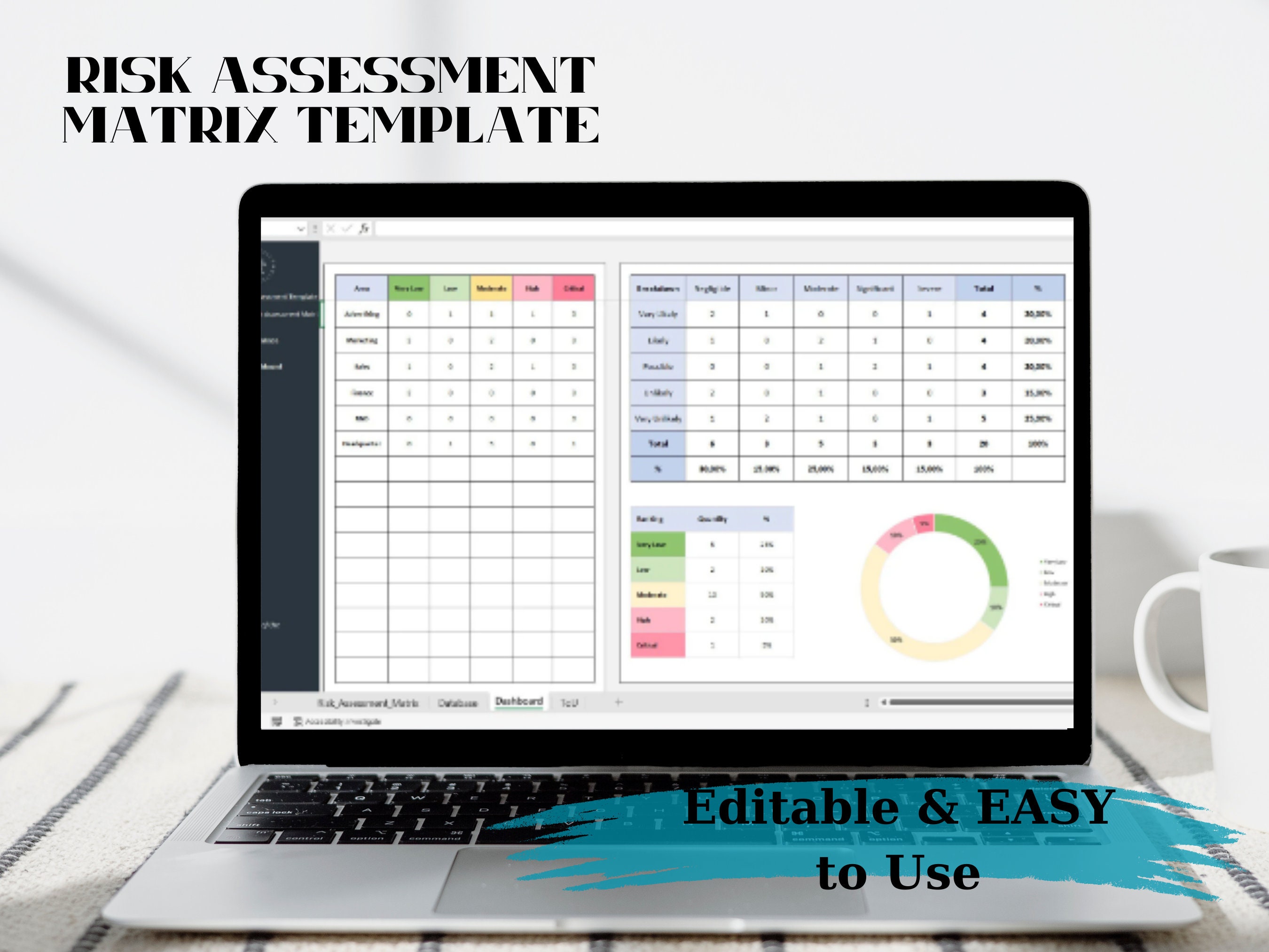 Risk Assessment Matrix Template, Matrix Digital Excel Templates, Risk ...